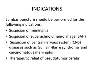 Lumbar puncture | PPTX