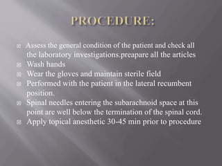 Lumbar Puncture | PPTX