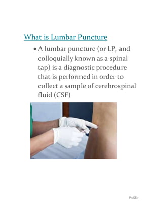Lumbar puncture | PDF