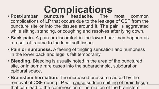 Lumbar Puncture.pptx | First Aid | Injuries
