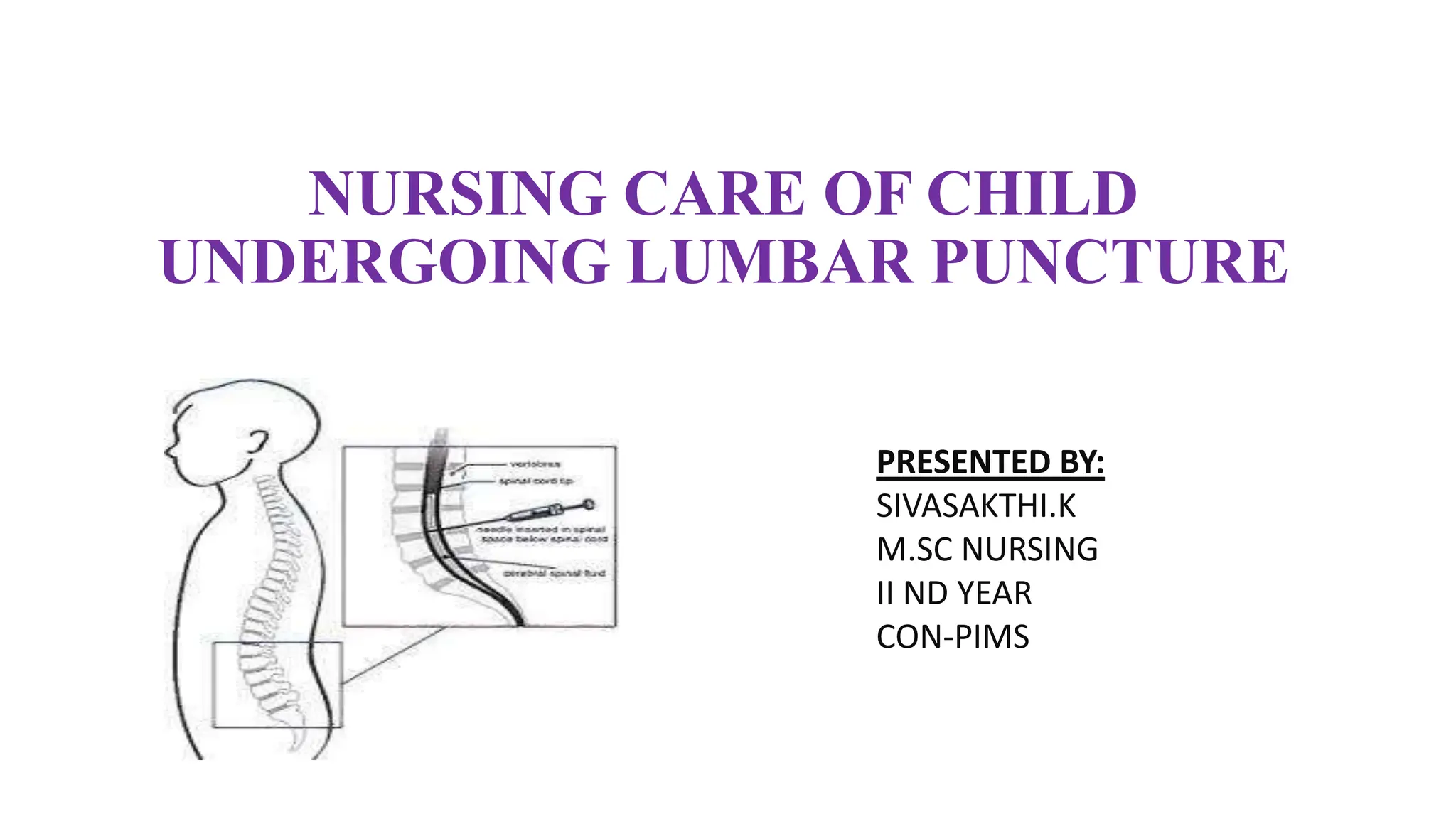 lumbar puncture.pptx child health nursing | PPTX