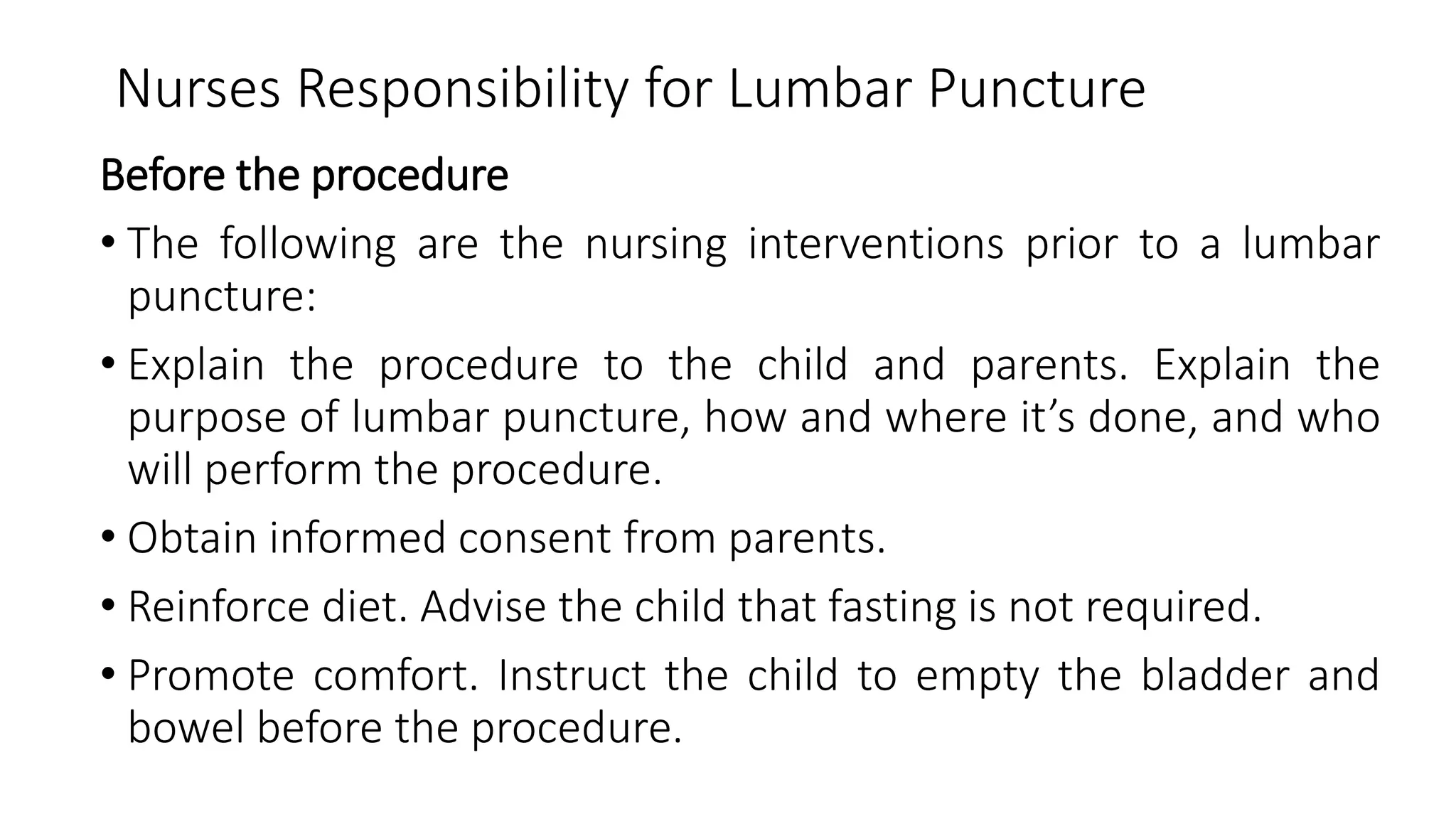 lumbar puncture.pptx child health nursing | PPTX