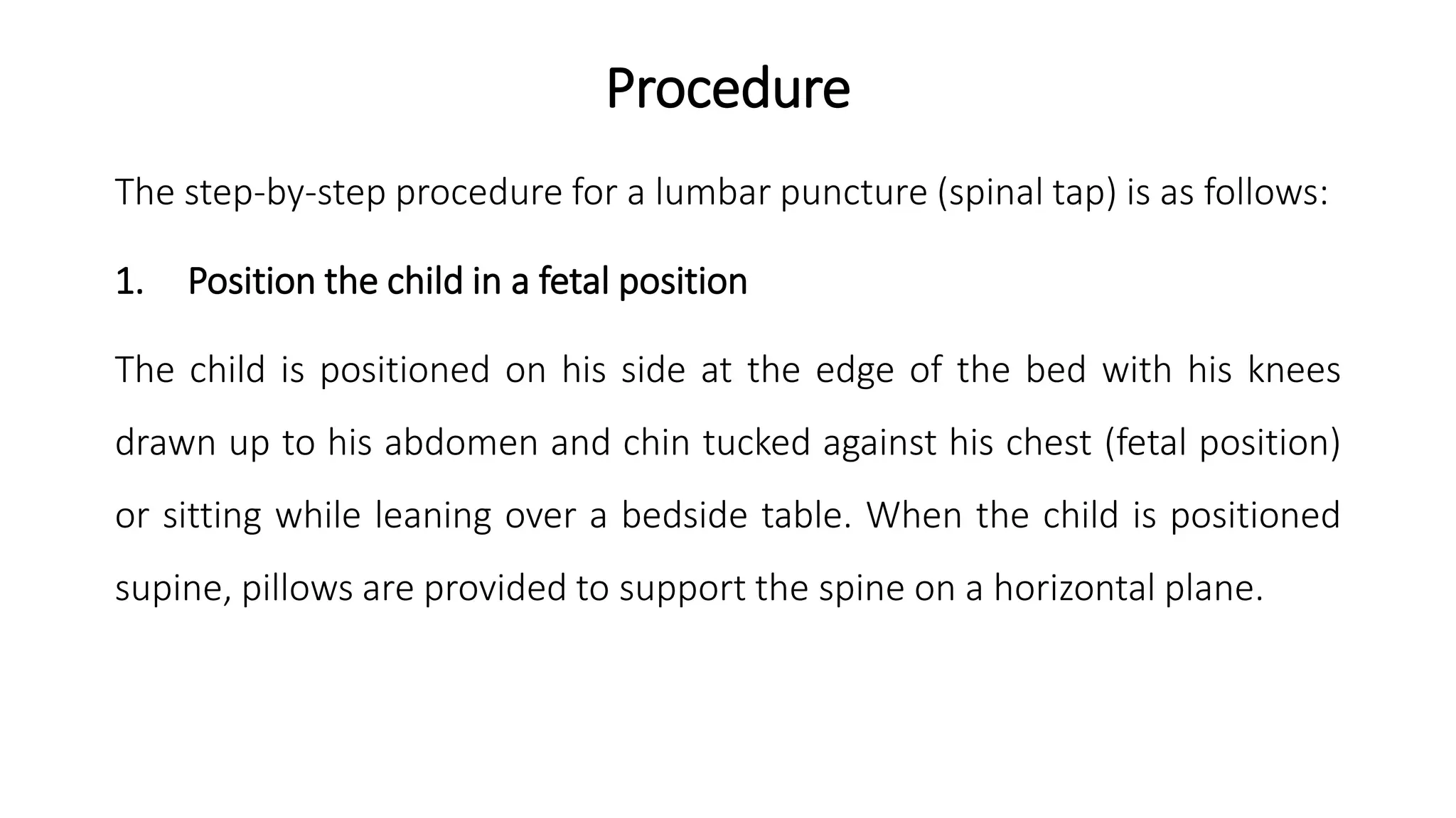 lumbar puncture.pptx child health nursing | PPTX