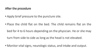lumbar puncture.pptx child health nursing | PPTX