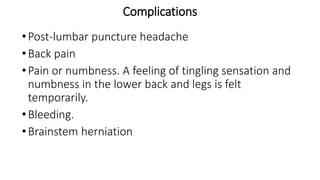 lumbar puncture.pptx child health nursing | PPTX