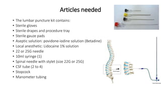 lumbar puncture.pptx child health nursing | PPTX