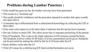 LUMBAR PUNCTURE.in children by dr gavi g patil | PPTX