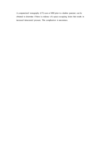 Lumbar puncture | DOCX