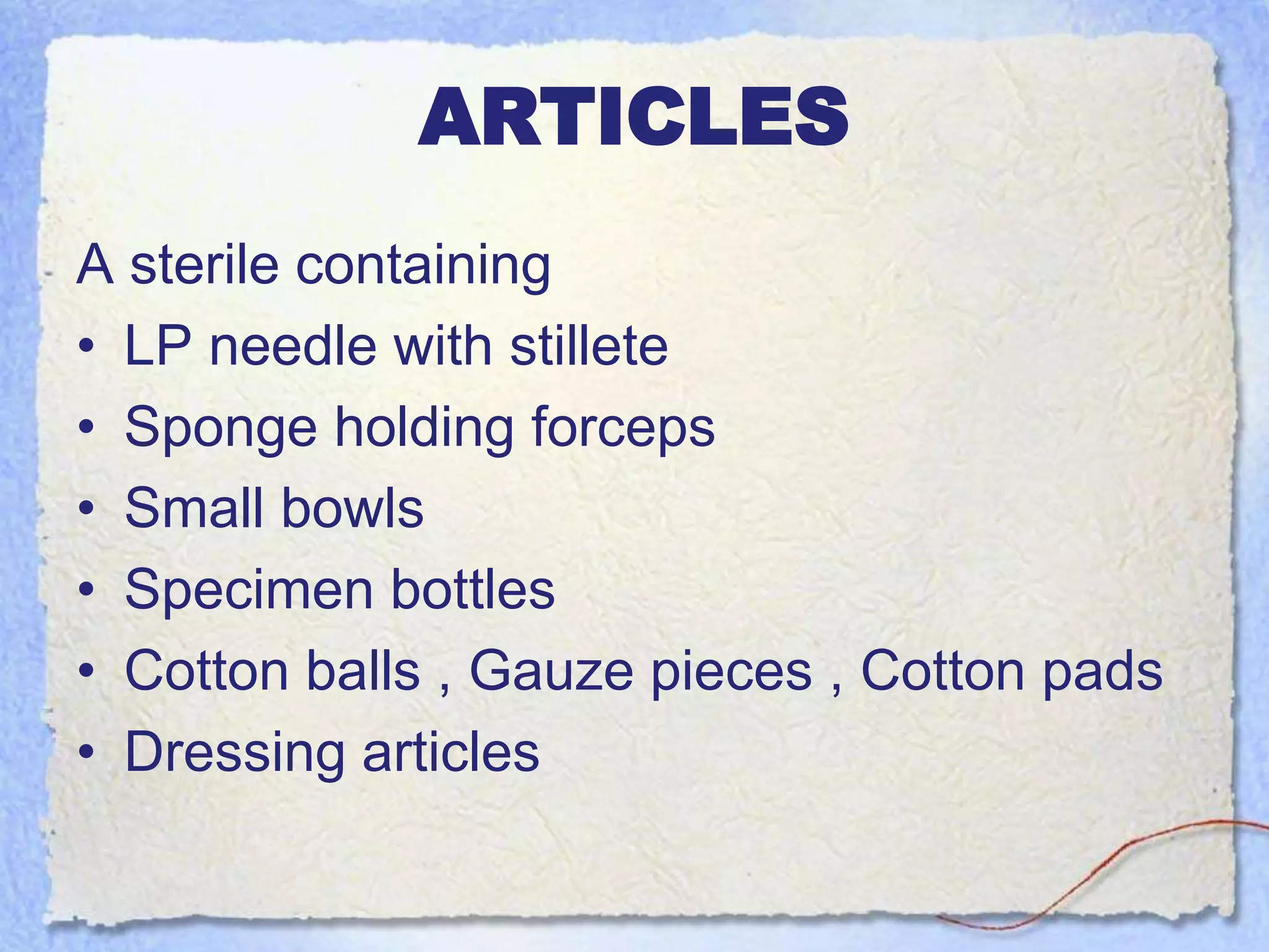 Procedure : ASSISTING WITH LUMBAR PUNCTURE | PPTX