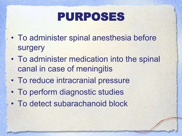 Procedure : ASSISTING WITH LUMBAR PUNCTURE | PPTX