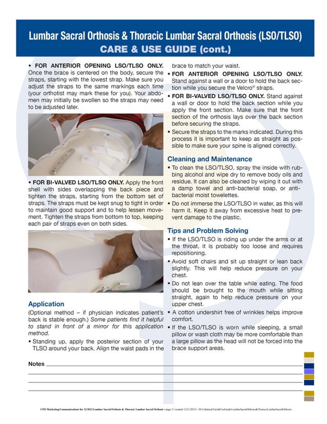Lumbar Scaral Orthosis & Thoracic Lumbar Sacral Orthosis (LSO/TLSO ...