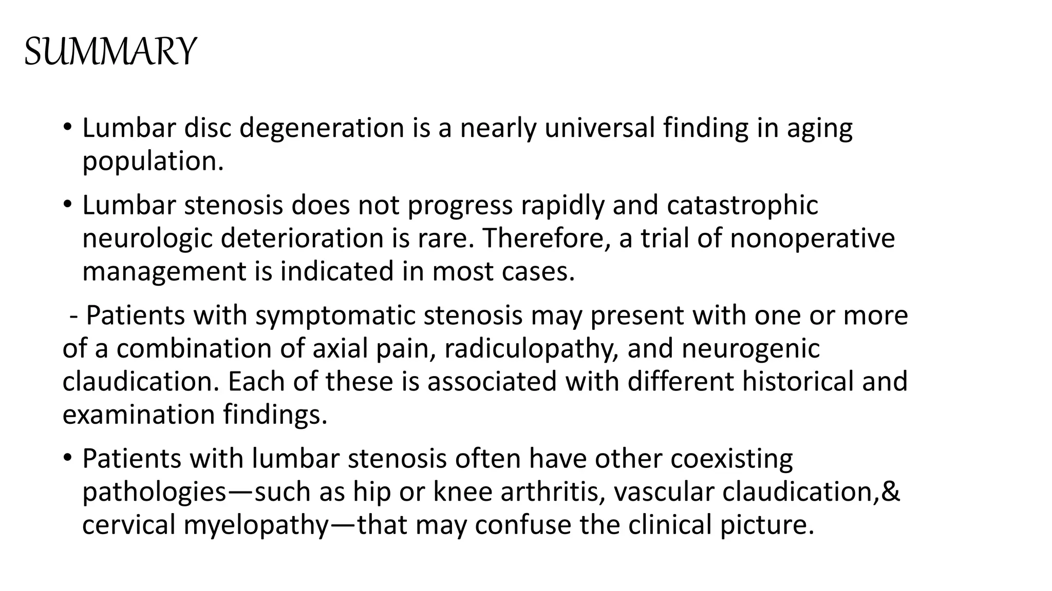 Lumbar spinal stenosis | PPTX