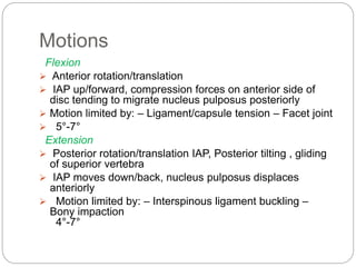 Anatomy and biomechanics of lumbar spine | PPTX