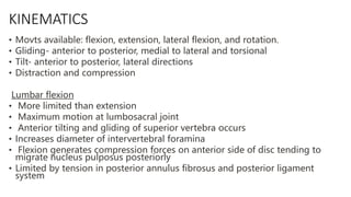 BIOMECHANICS OF LUMBAR SPINE | PPTX