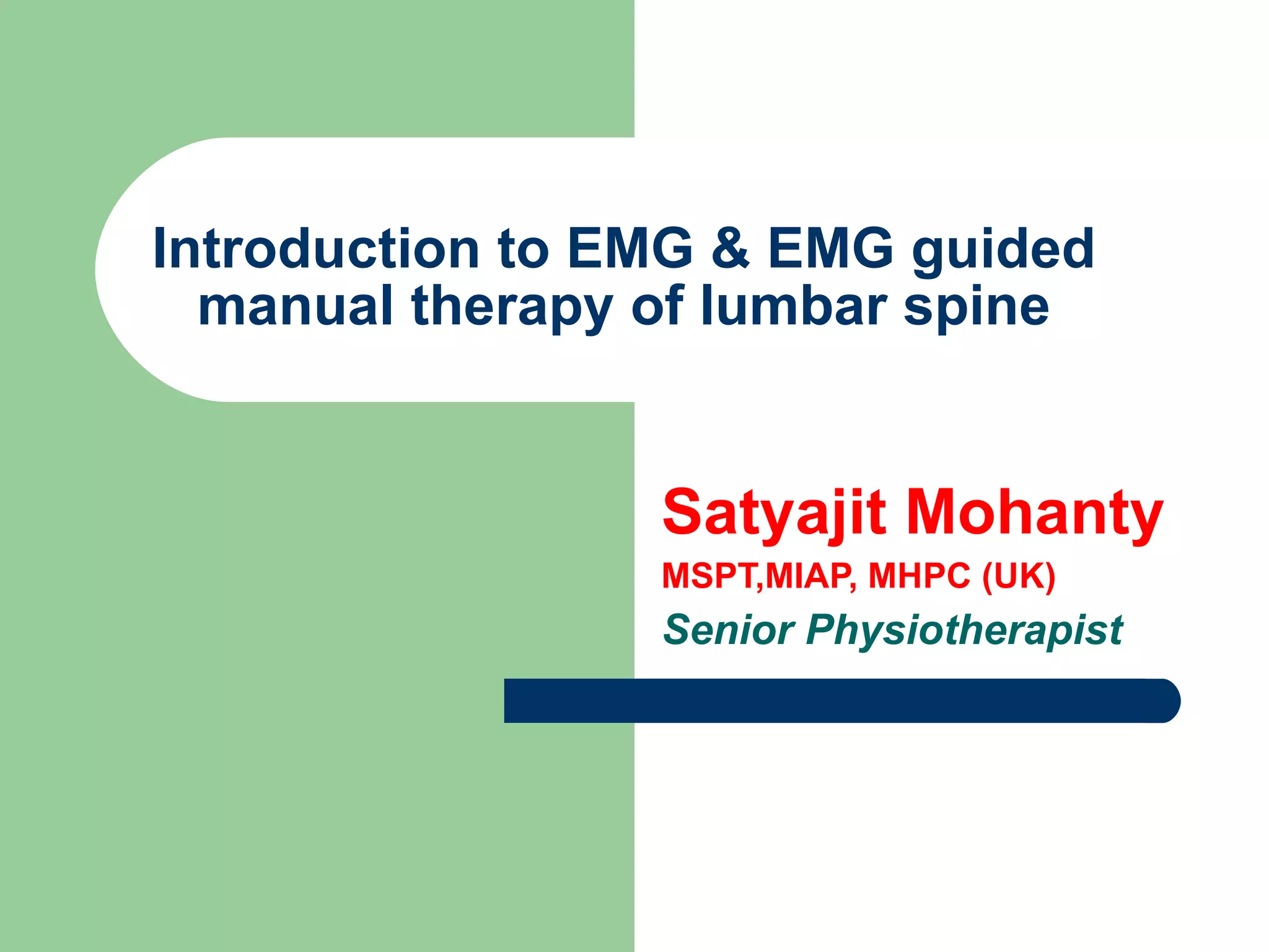 Lumbar Spine Emg | PPT