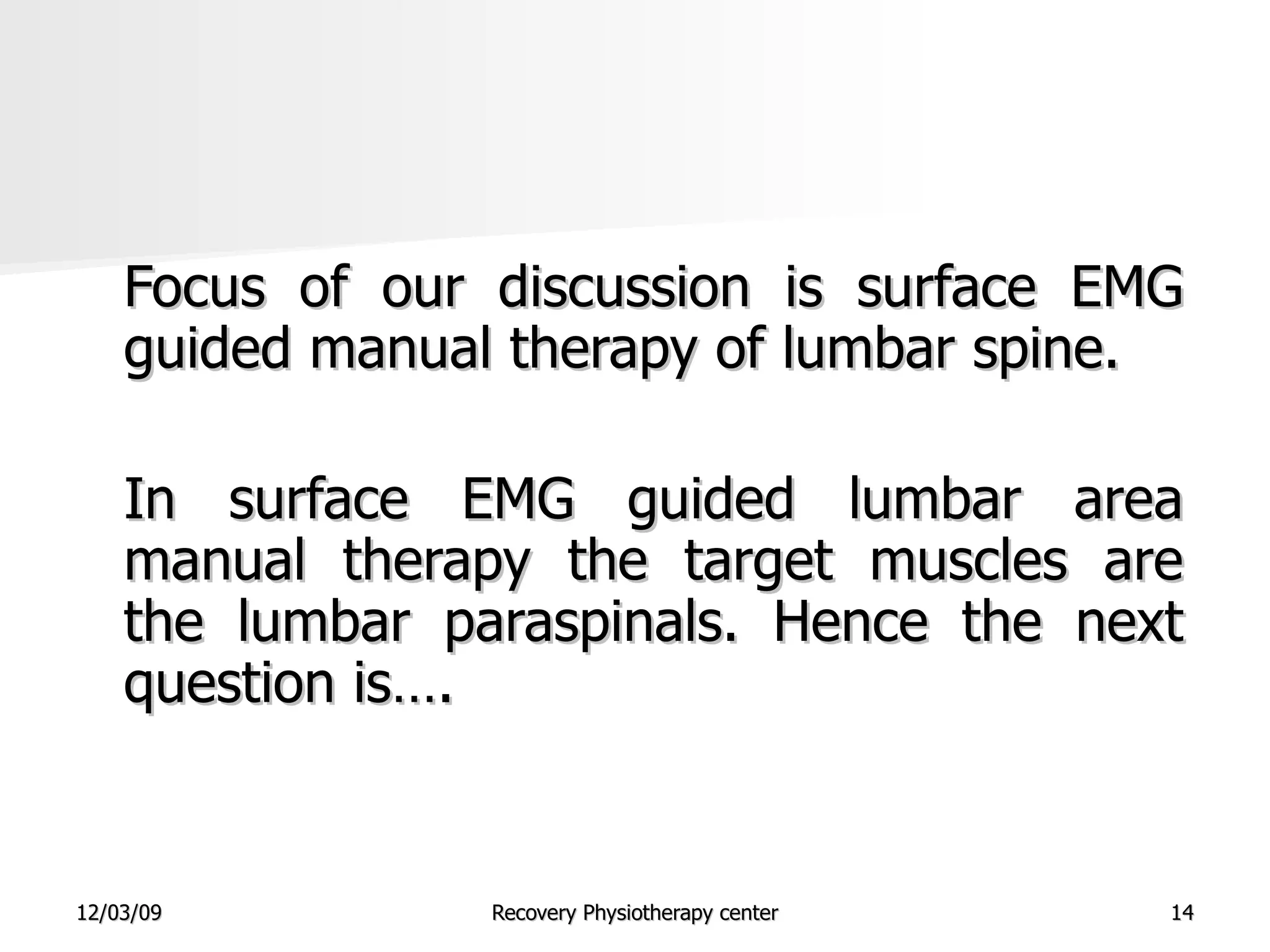 Lumbar Spine Emg | PPT