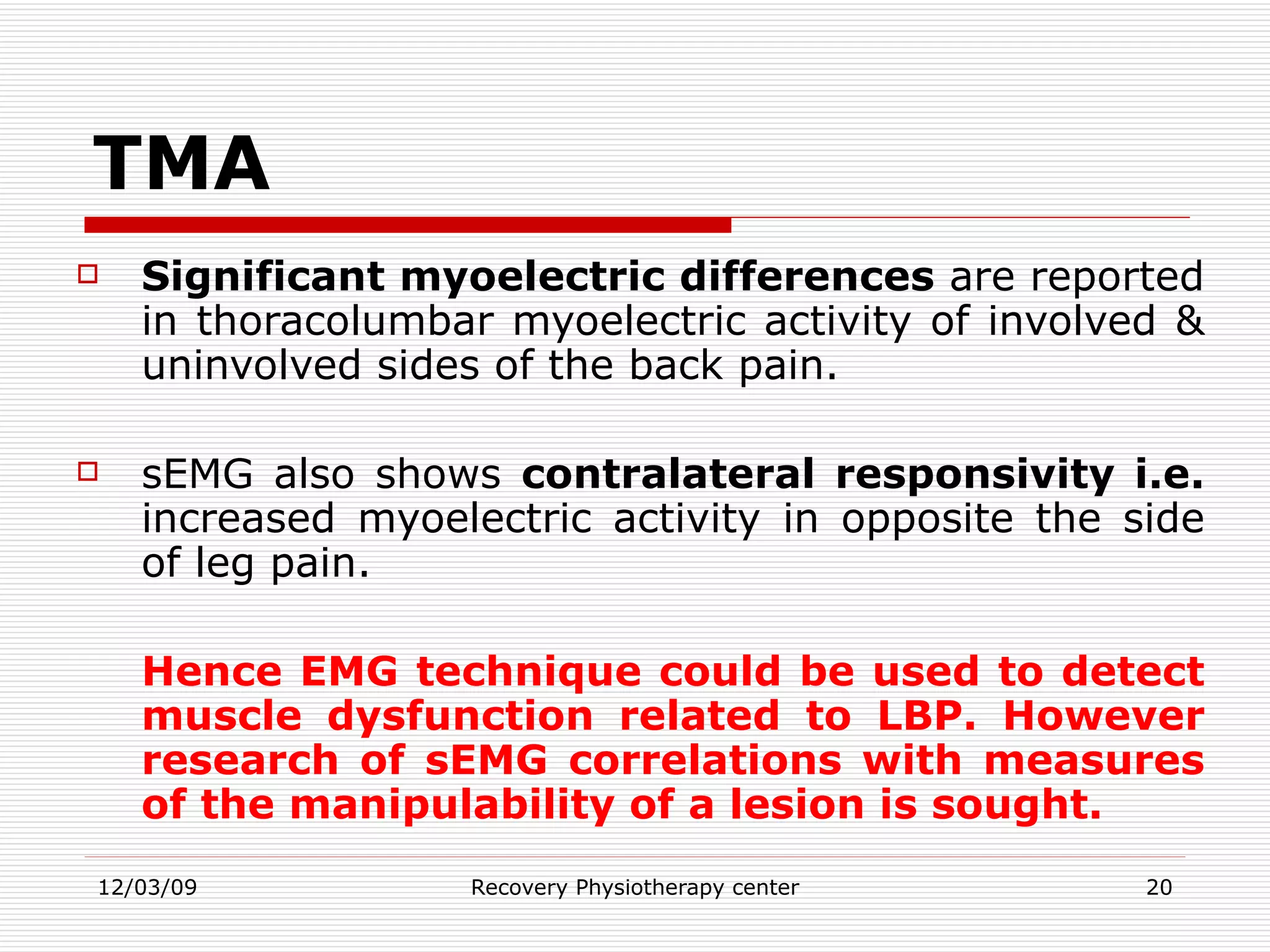 Lumbar Spine Emg | PPT