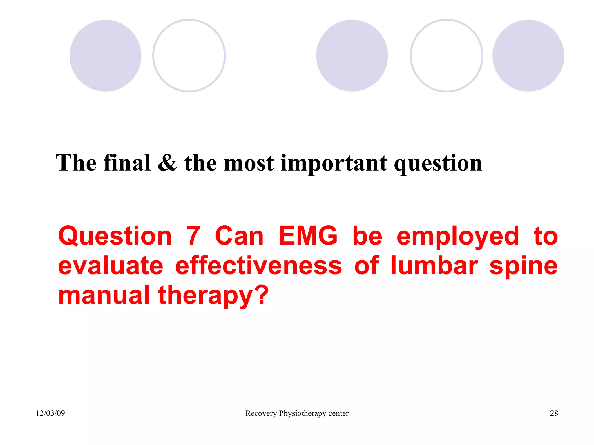 Lumbar Spine Emg | PPT