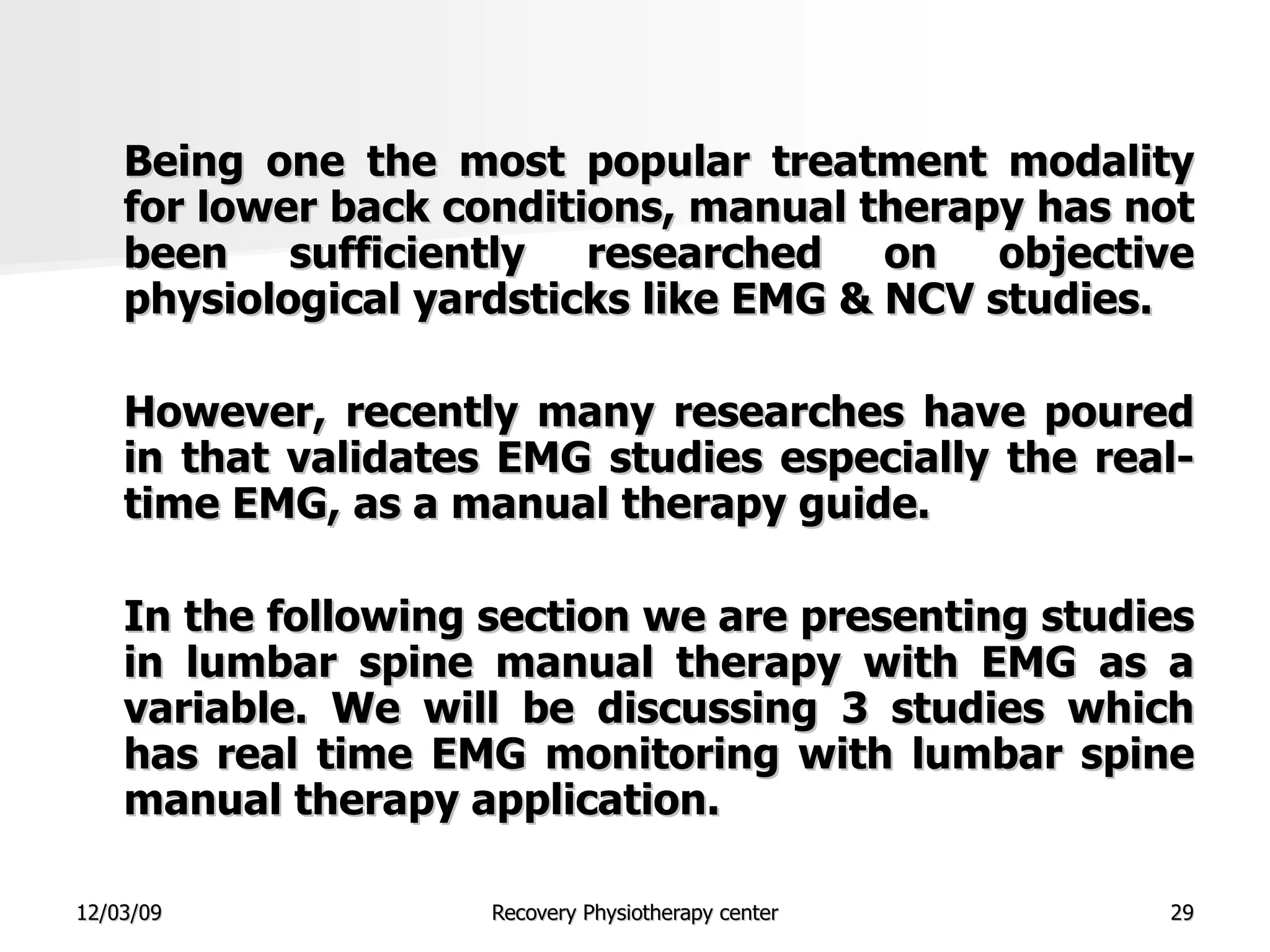 Lumbar Spine Emg | PPT