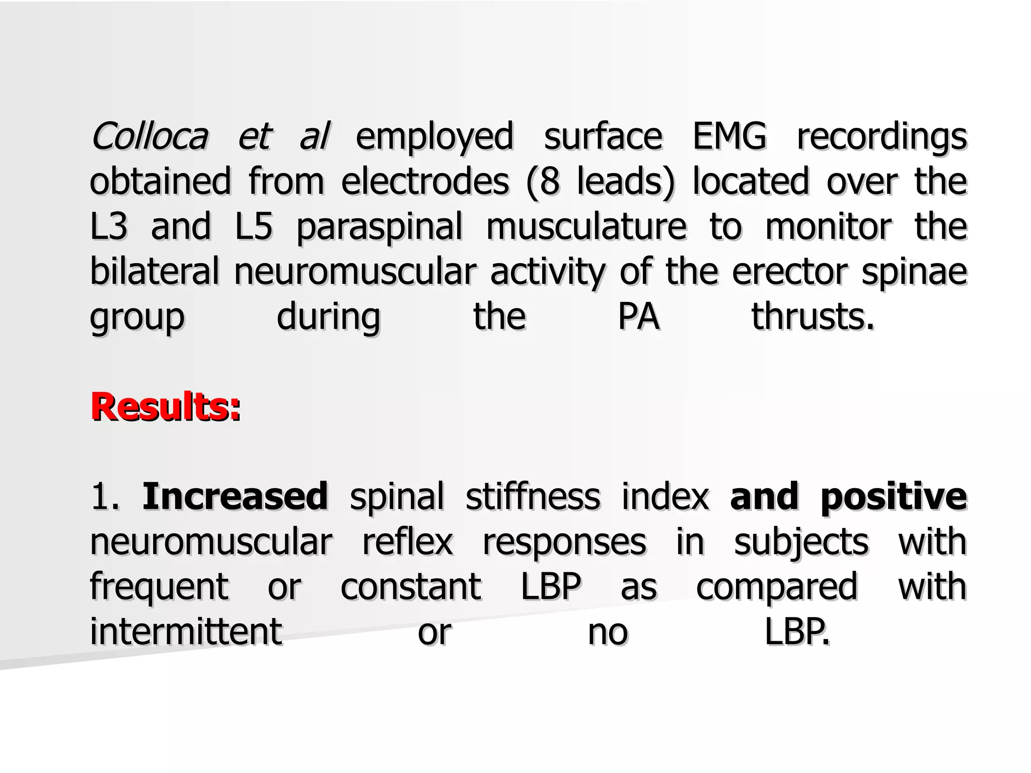 Lumbar Spine Emg | PPT