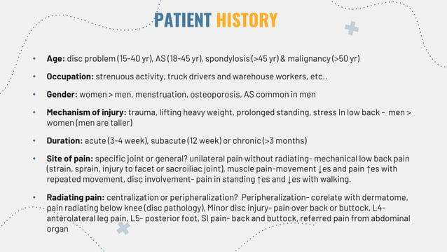 Lumbar spine physical examination in physiotherapy.pptx