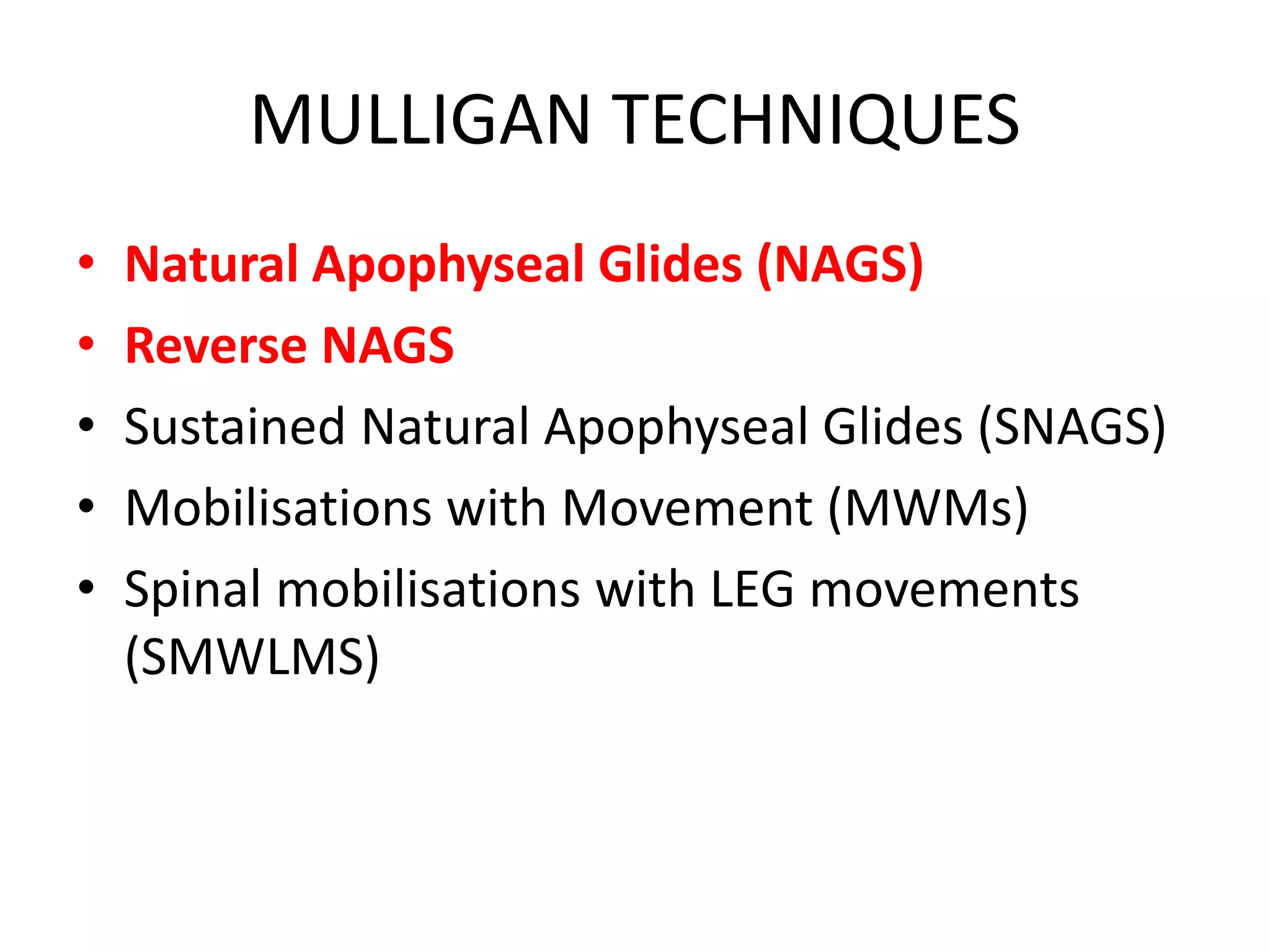 Introduction to Lumbar Spine Mobilisation - Maitland & Mulligan ...