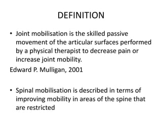 Introduction to Lumbar Spine Mobilisation - Maitland & Mulligan ...