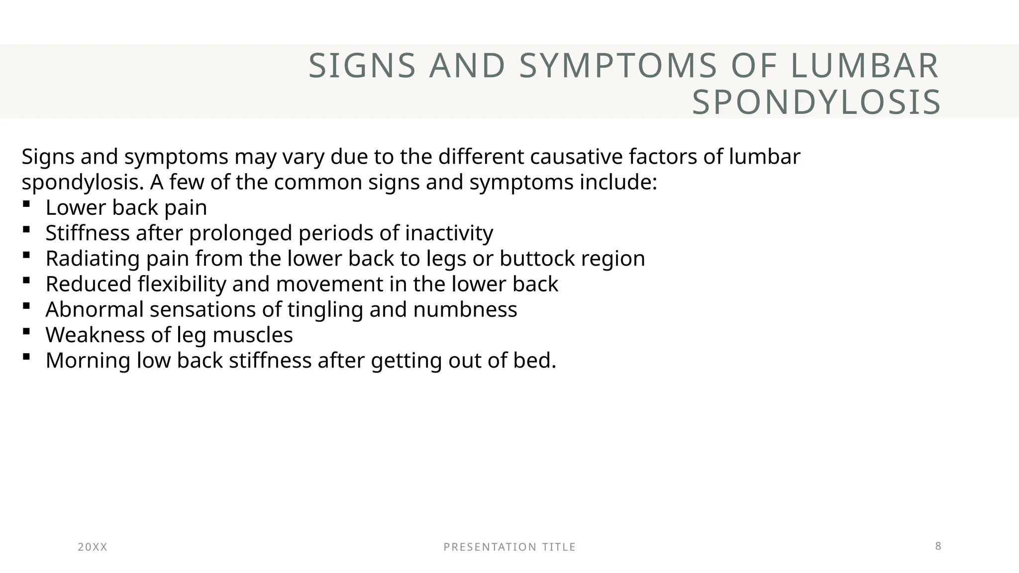 LUMBAR SPONDYLOSIS PARIMAL FINAL.pptx jsjshsh | PPTX | Death, Injury ...