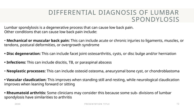 LUMBAR SPONDYLOSIS PARIMAL FINAL.pptx jsjshsh | PPTX | Death, Injury ...