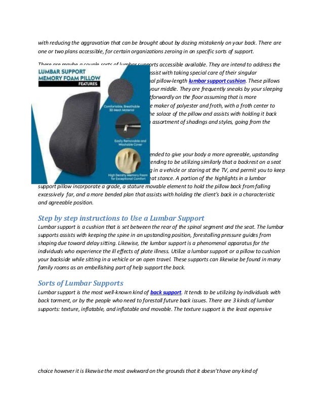 Lumbar Support Pillow - How Do You Use? | PPT
