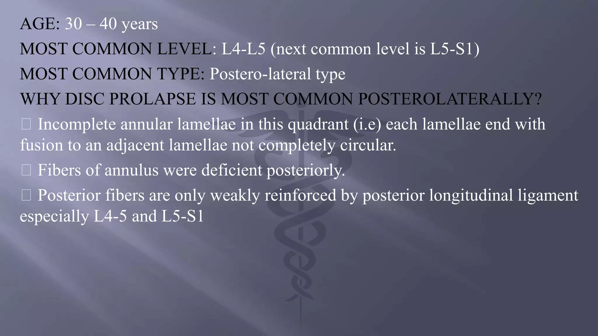 Lumber disc bulge/ Herniation/ Prolapse | PPTX
