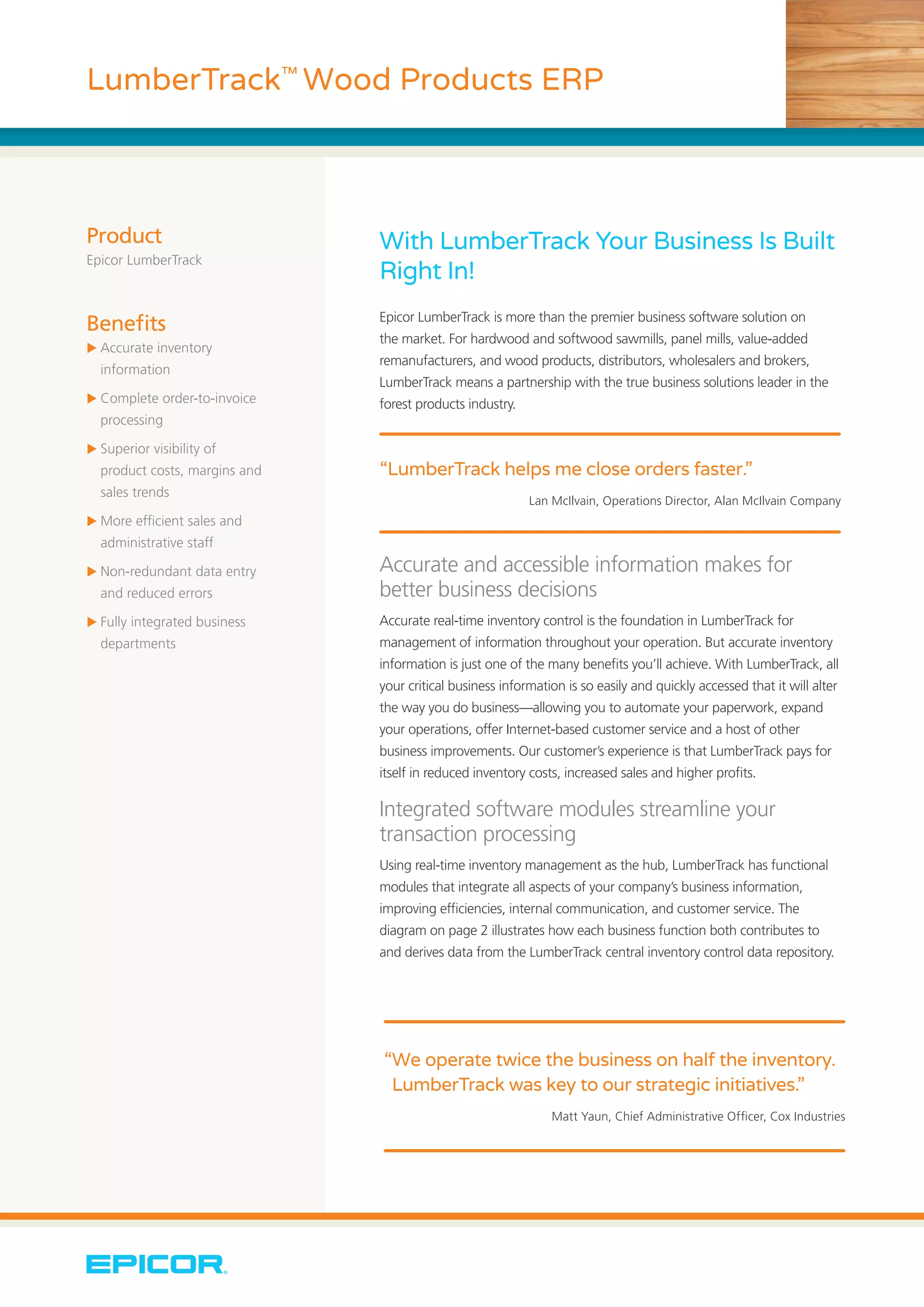 Lumber track overview 2018 | PDF