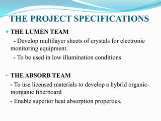 Lumen and Absorb teams at Crutchfield Chemical Engineering | PPTX