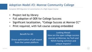 Lumen model jump starting success with oer | PDF