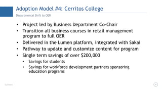 Lumen model jump starting success with oer | PDF