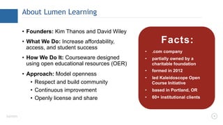 Lumen model jump starting success with oer | PDF