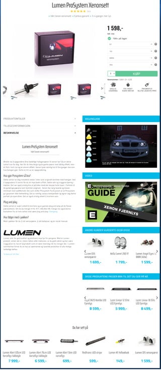 Lumen ProSystem Xenonsett | PDF