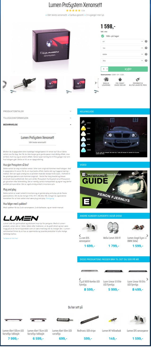 Lumen ProSystem Xenonsett | PDF