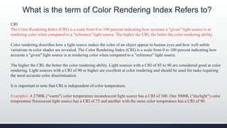 Lumens & color rendering index | PPTX