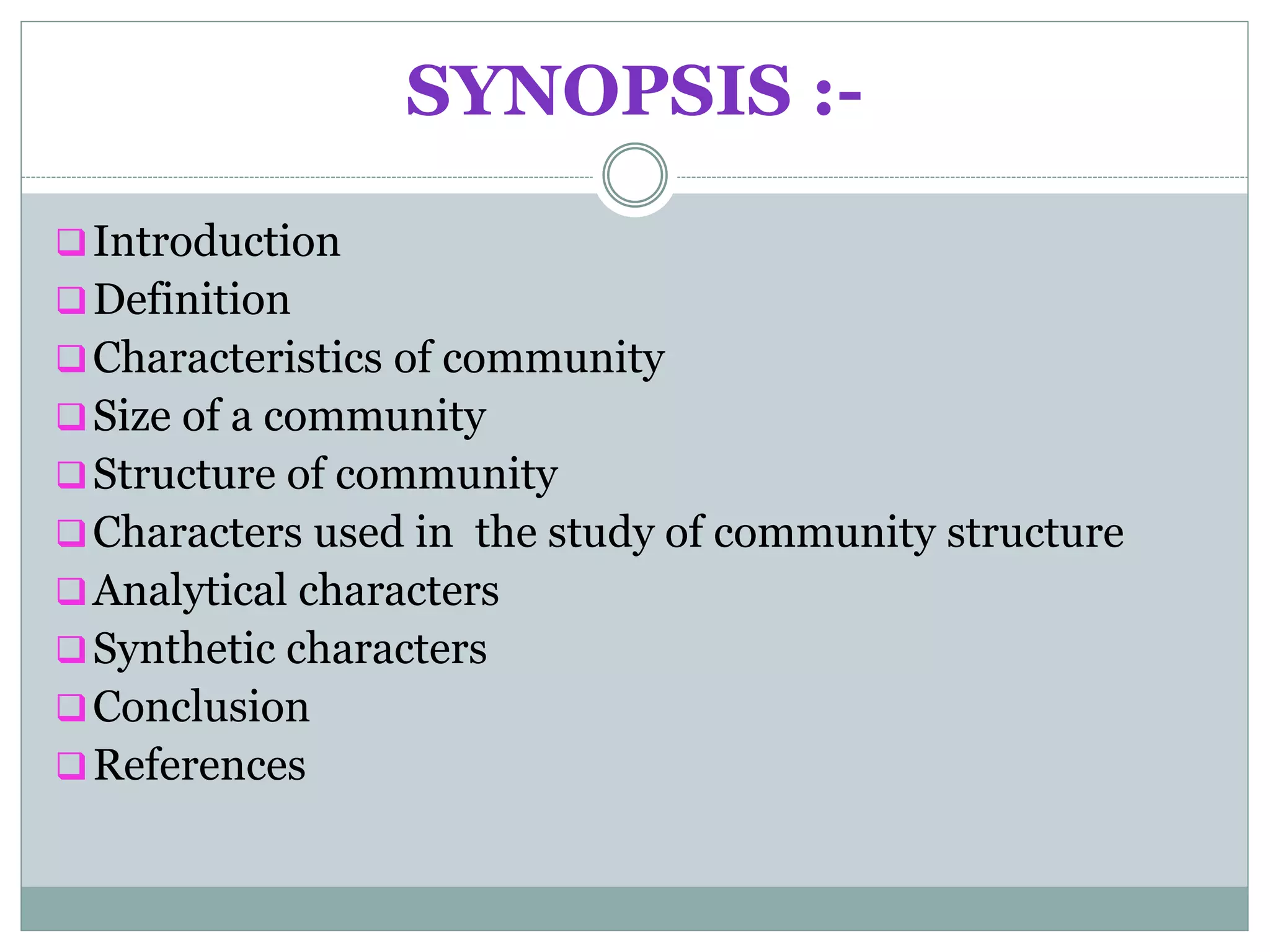 Analysis of community | PPTX