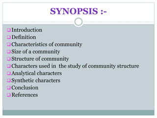 Analysis of community | PPTX