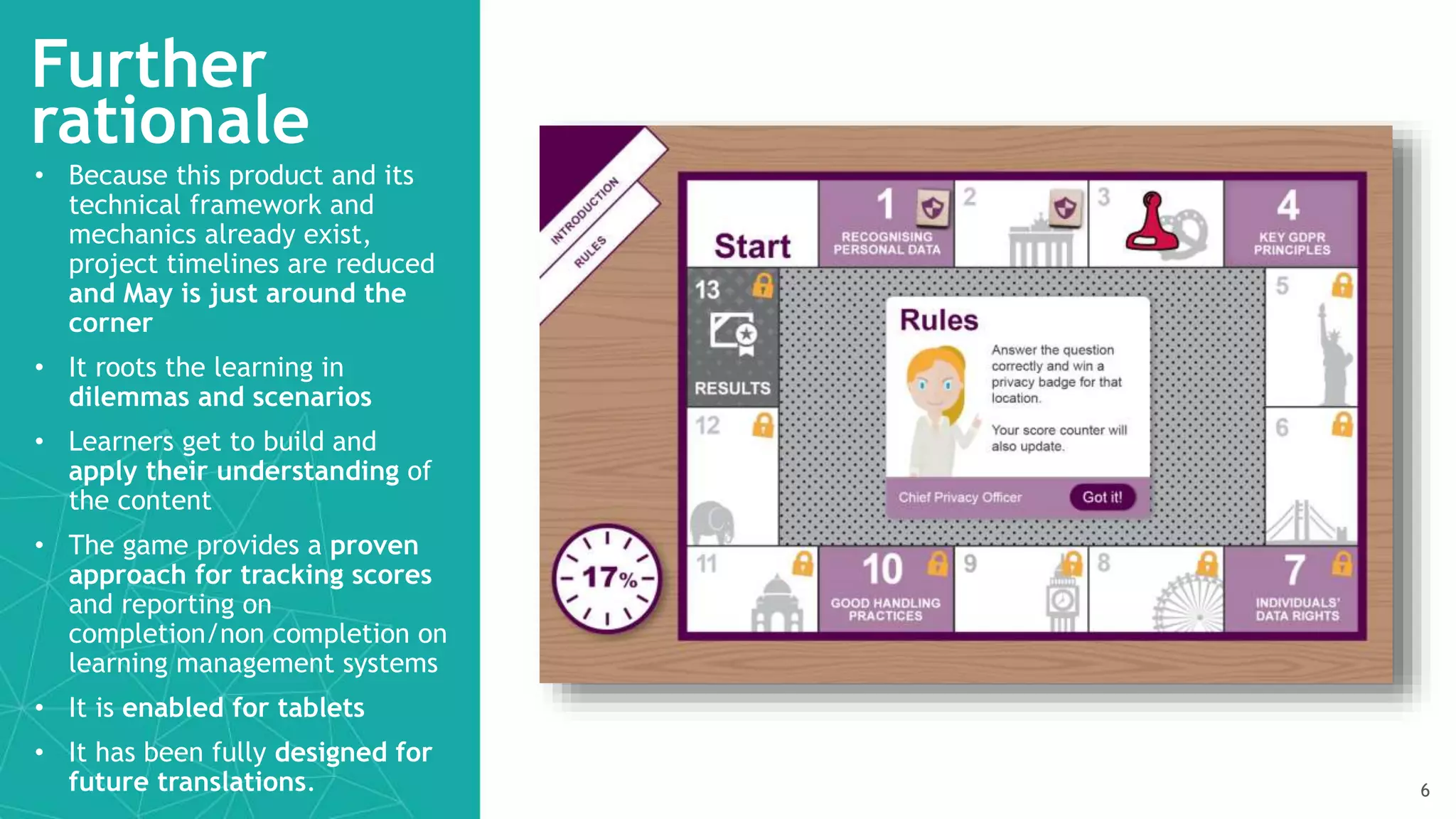 GDPR game framework from Lumesse Learning | PPT