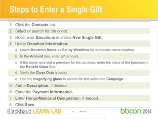 Gift Management and Batch Gift Entry in Luminate CRM | PPTX