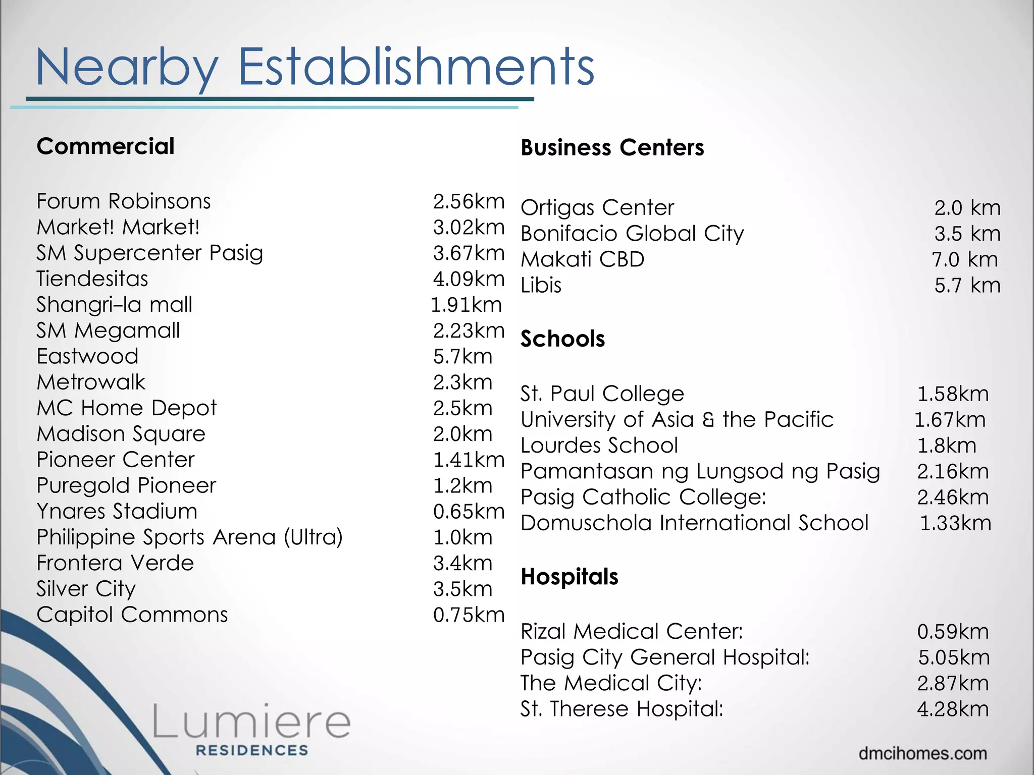 Lumiere Project Presentation - DMCI - Pasig | PDF