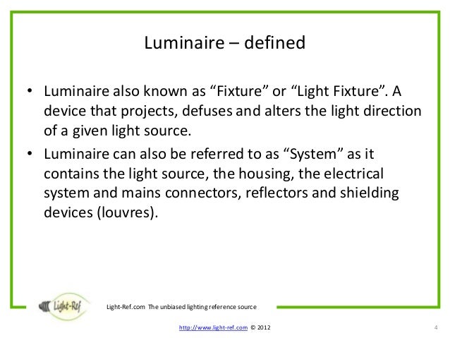 Luminaires – Module 1 Classification