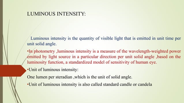Luminance and Illuminance | PPTX | Physics | Science