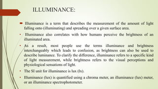 Luminance and Illuminance | PPTX