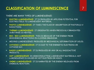 LUMINESCENCE the full process about it when | PPTX