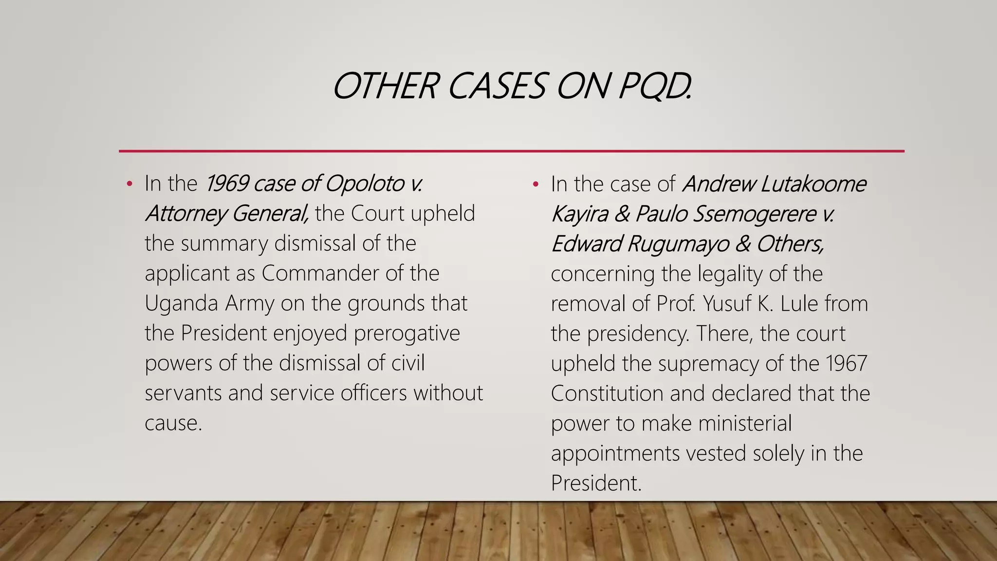 UNDERSTANDING THE POLITICAL QUESTION DOCTRINE (P.Q.D) | PPT