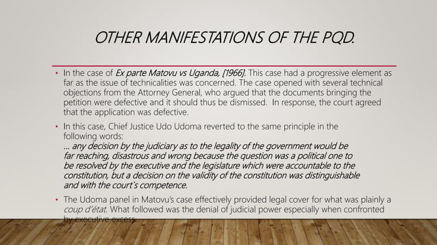 UNDERSTANDING THE POLITICAL QUESTION DOCTRINE (P.Q.D) | PPT